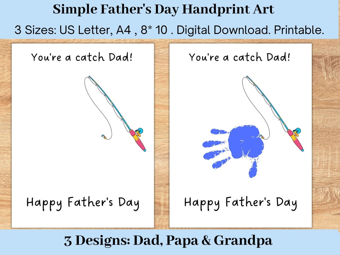 Father's Day Handprint Art Craft, Toddler Preschool Craft, Father's Day ...