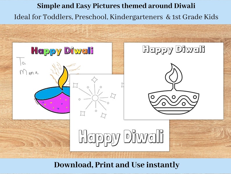 Printable Diwali Coloring Pages, Large Diwali Coloring Pages for Kids ...