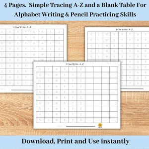 Printable Alphabets and Numbers Bundle A- Z, 1-100, 1-50 Tracing ...