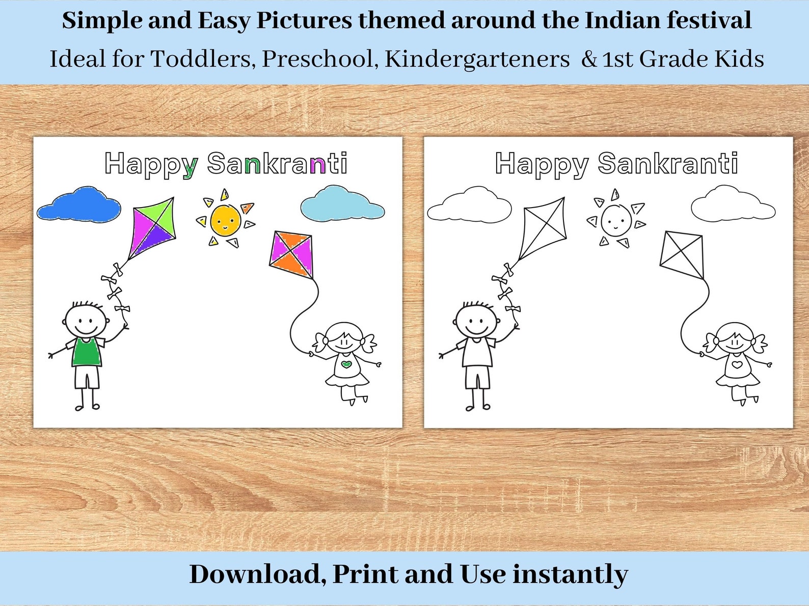 Sankranti Coloring Pages, Pongal Coloring Pages, Festival of Sankranti ...