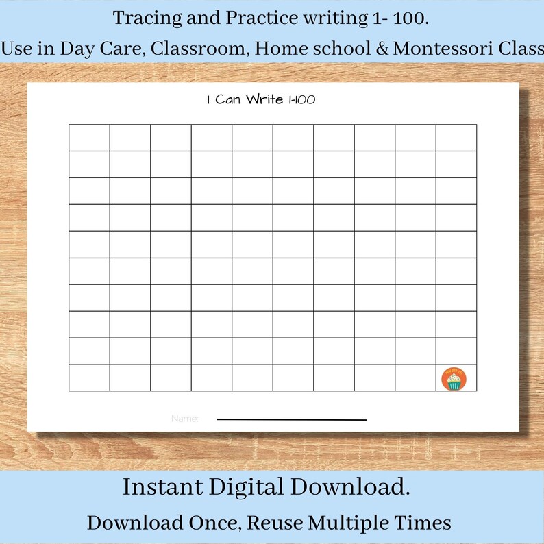 Printable Numbers 1-50 1-100 Tracing Worksheets for Preschool - Etsy