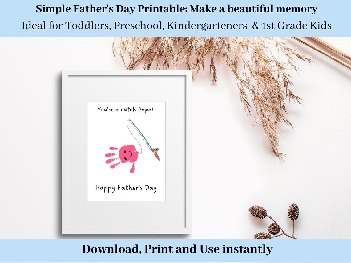 Father's Day Handprint Art Craft, Toddler Preschool Craft, Father's Day ...