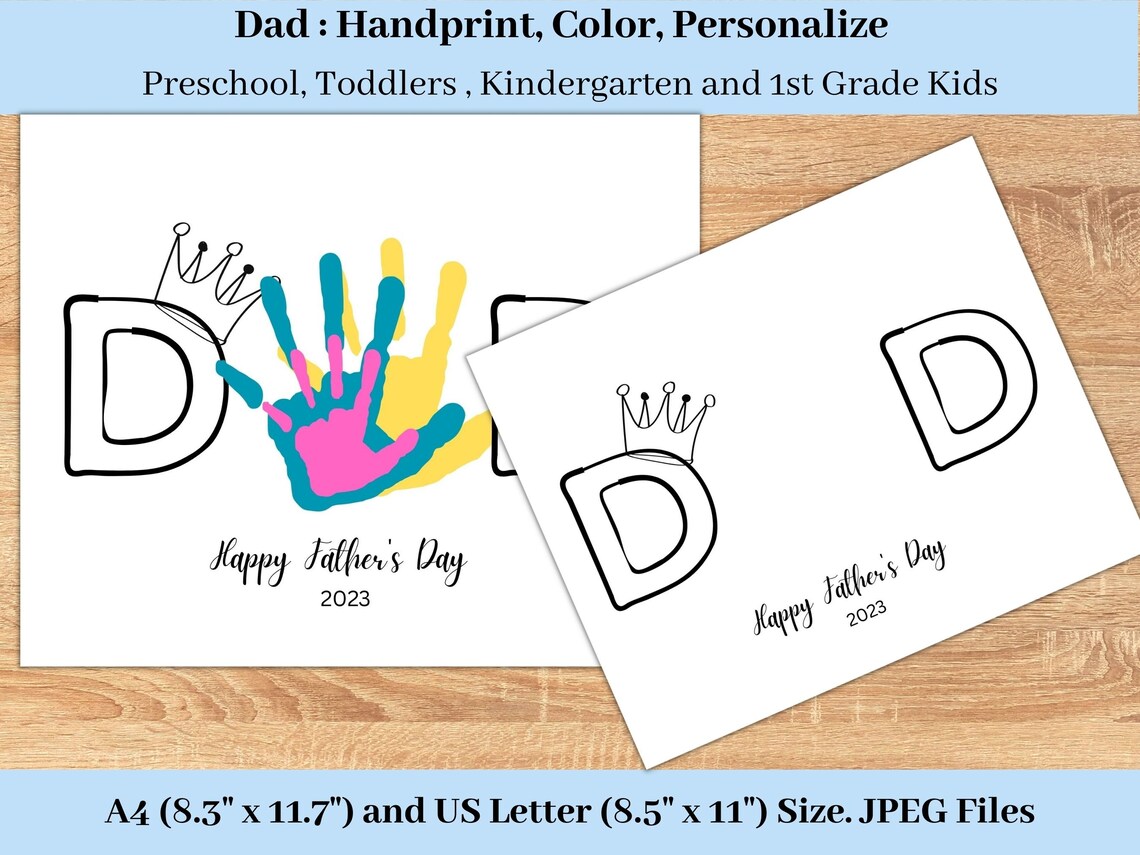 Mother's and Father's Day Handprints Art Bundle, Child's Handprint Card ...