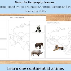Asia Animal Report, Geography Printable for Toddlers Pre-k, Geography ...
