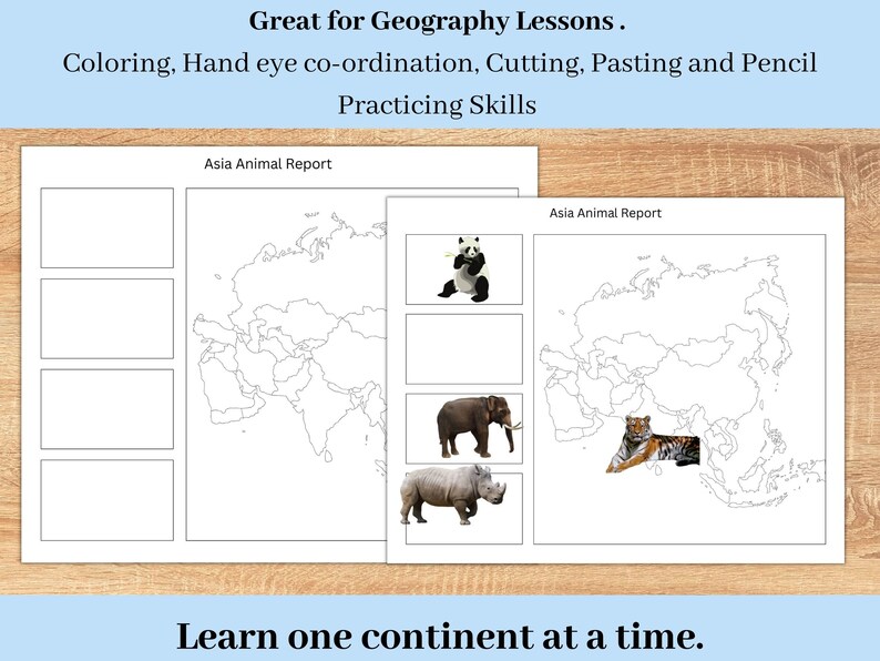Asia Animal Report, Geography Printable for Toddlers Pre-k, Geography ...
