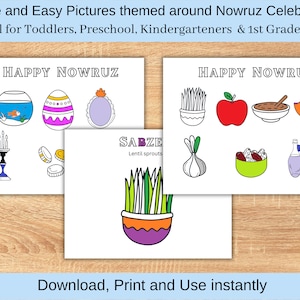 Nowruz Large Coloring Pages, Haft-sin Activity Page, Iranian New Year ...