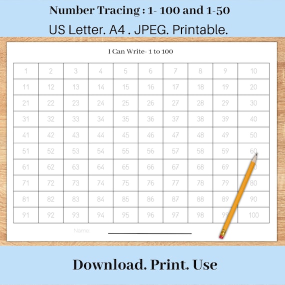 Tracing Numbers 1 100 Worksheets Handwriting Numbers 1 100 Worksheets