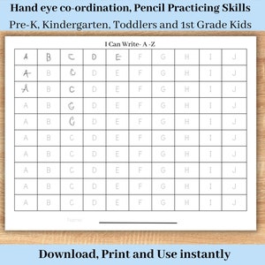 Printable Alphabets A- Z, A-Z Tracing Worksheets for Preschool ...