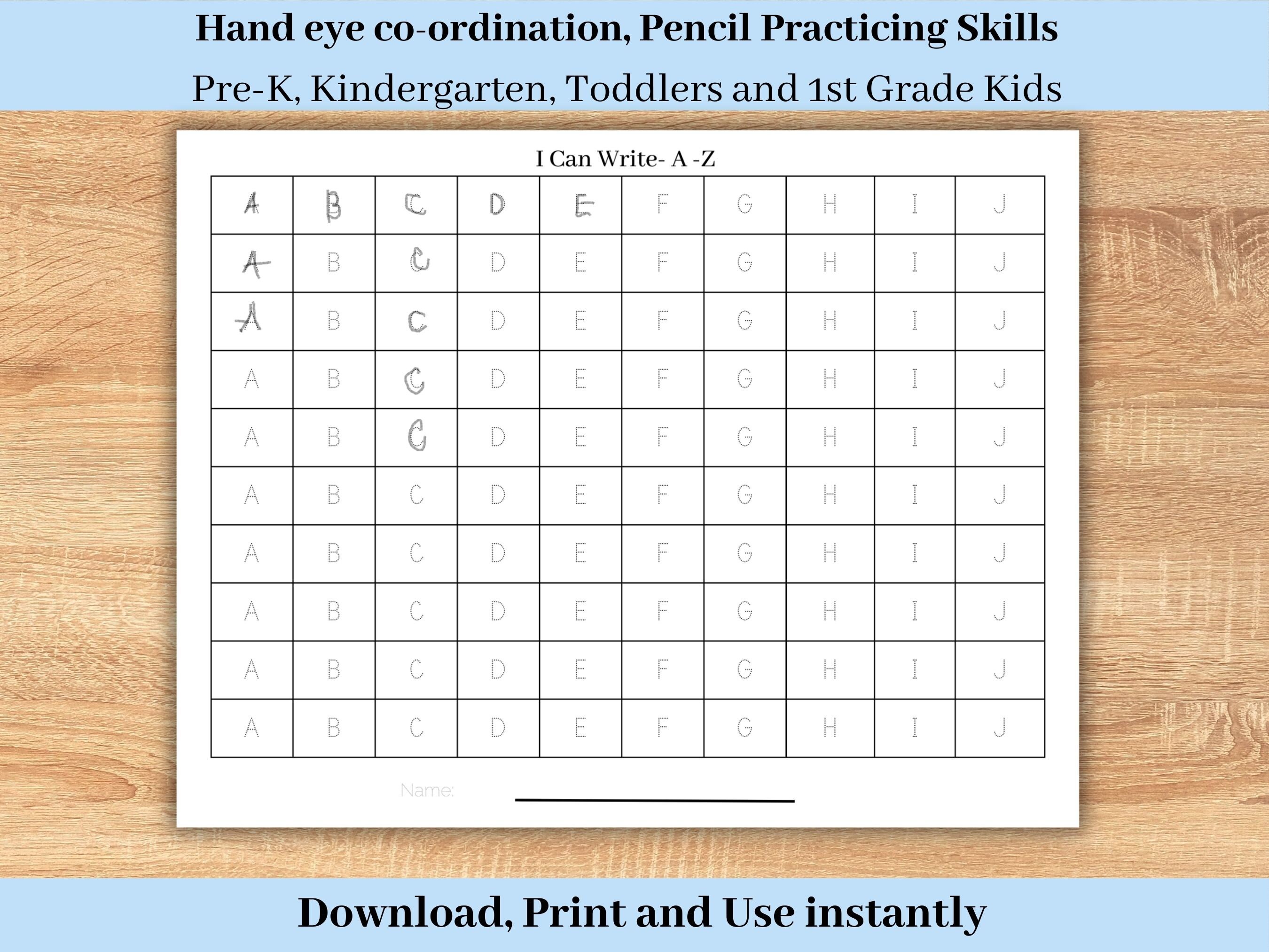 Printable Alphabets A- Z, A-Z Tracing Worksheets for Preschool ...