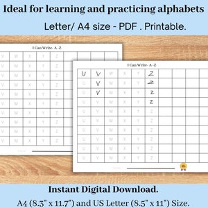 Printable Alphabets and Numbers Bundle A- Z, 1-100, 1-50 Tracing ...