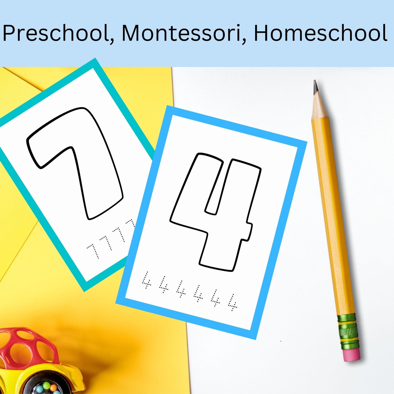 Colorful Number Flashcards 1-10, Tracing Practice (digital Download) - Etsy