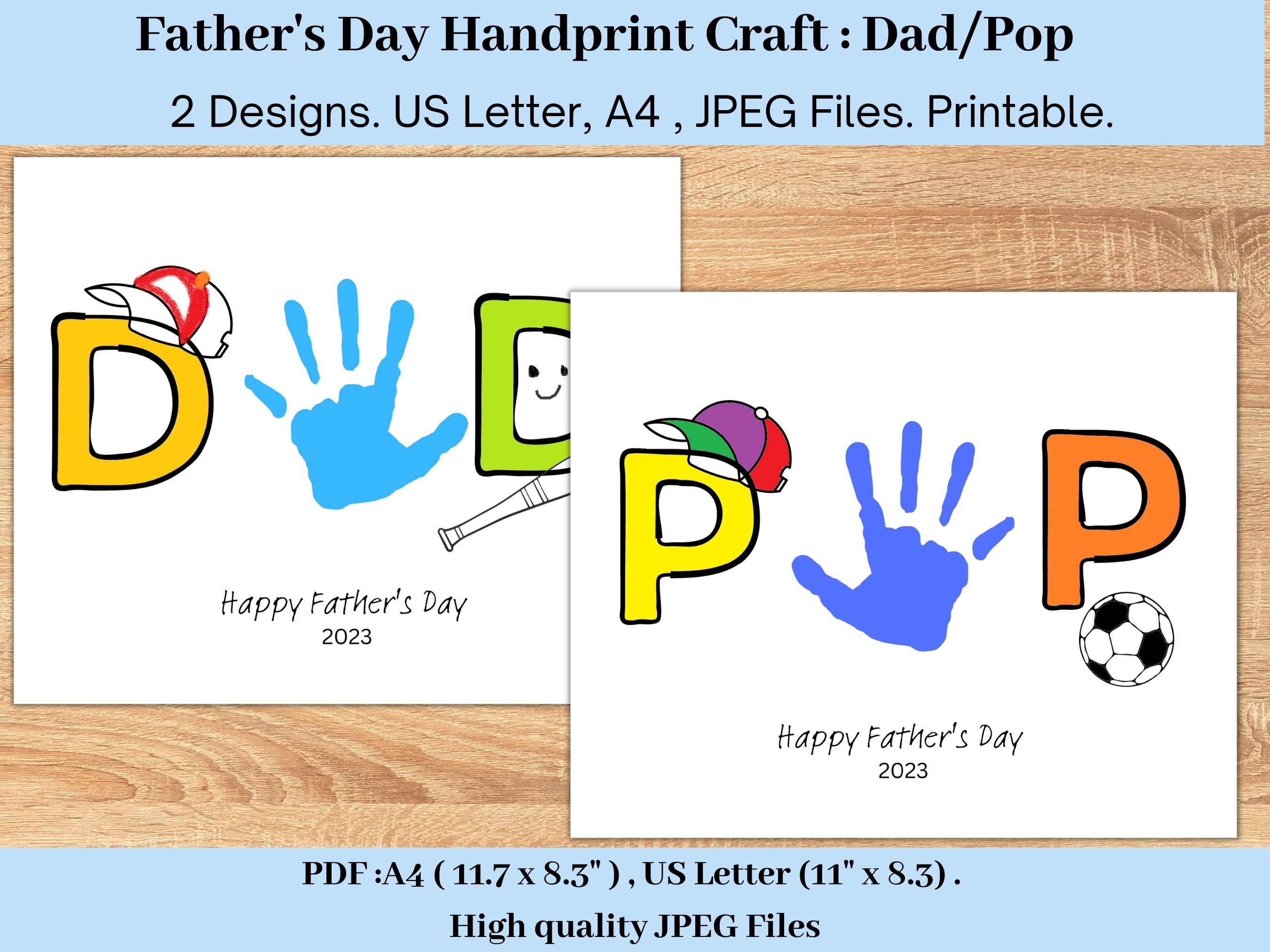 Father's Day Handprints Craft Child Hand Print Card - Etsy