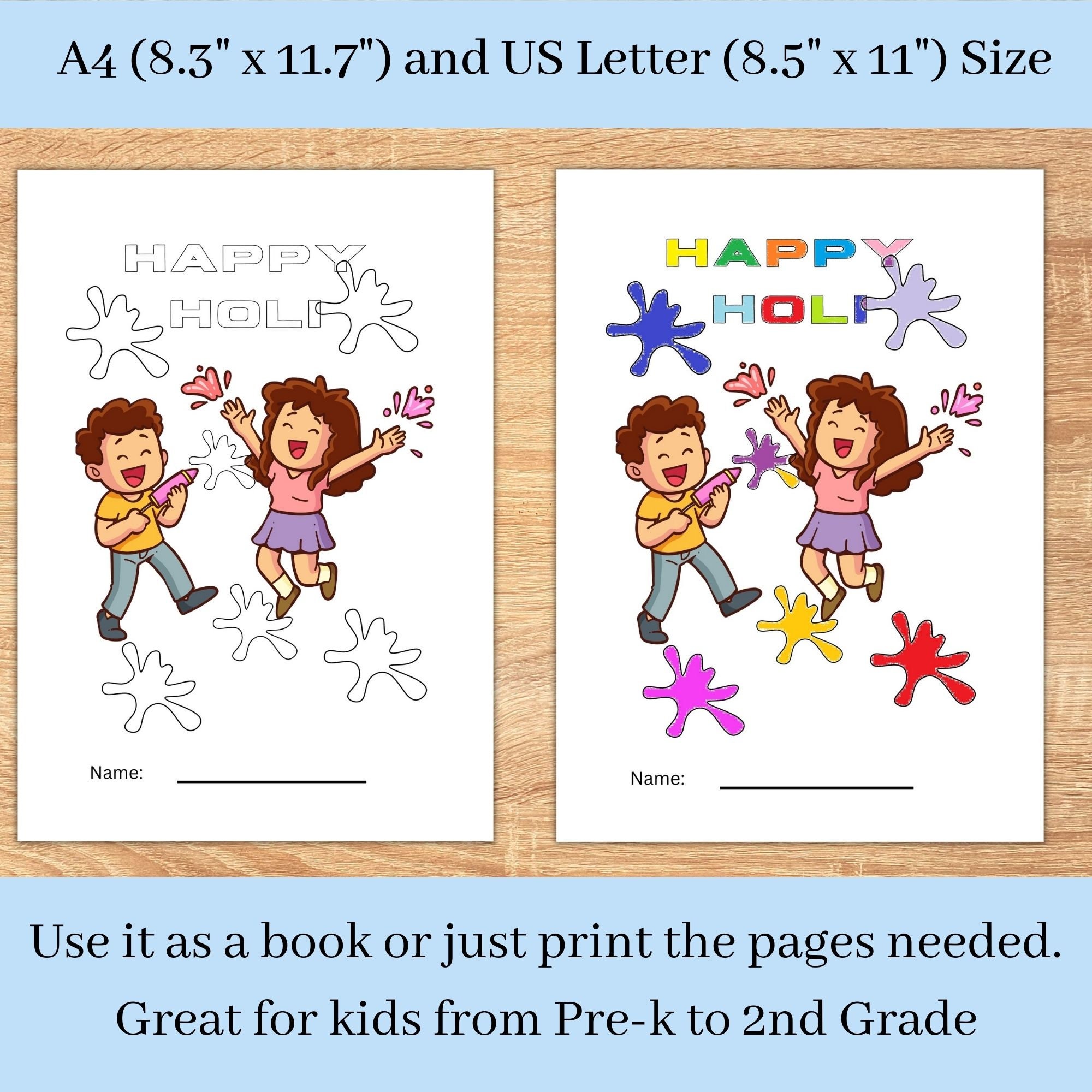 Happy Holi Busy Book, Printable Holi Themed Busy Book, Festival of ...