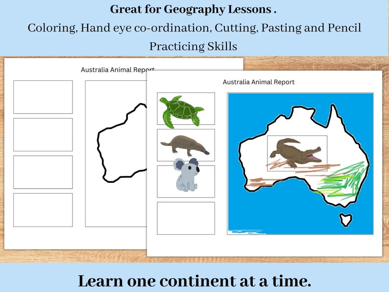 Australia Animals Report, Geography Printable for Toddlers and Pre-k ...