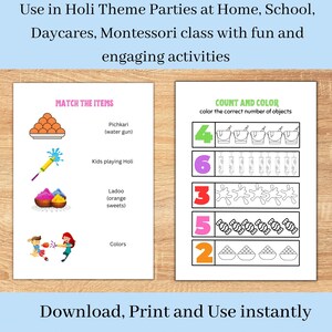 Happy Holi Busy Book, Printable Holi Themed Busy Book, Festival of ...
