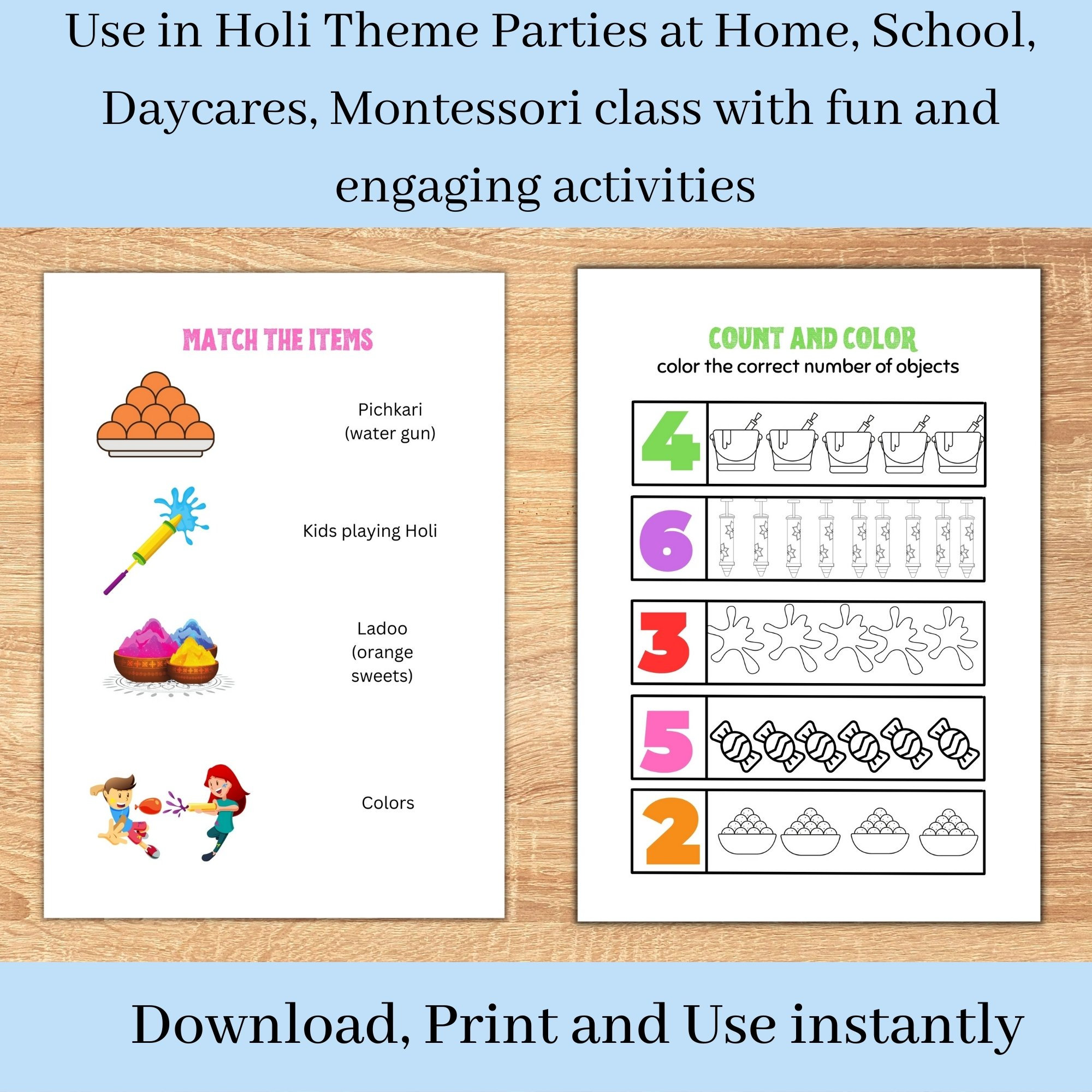 Happy Holi Busy Book, Printable Holi Themed Busy Book, Festival of ...