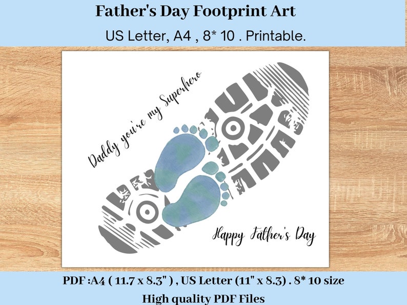 Fathers Day Footprint Art Craft, Toddler Preschool Craft, Fathers Day ...