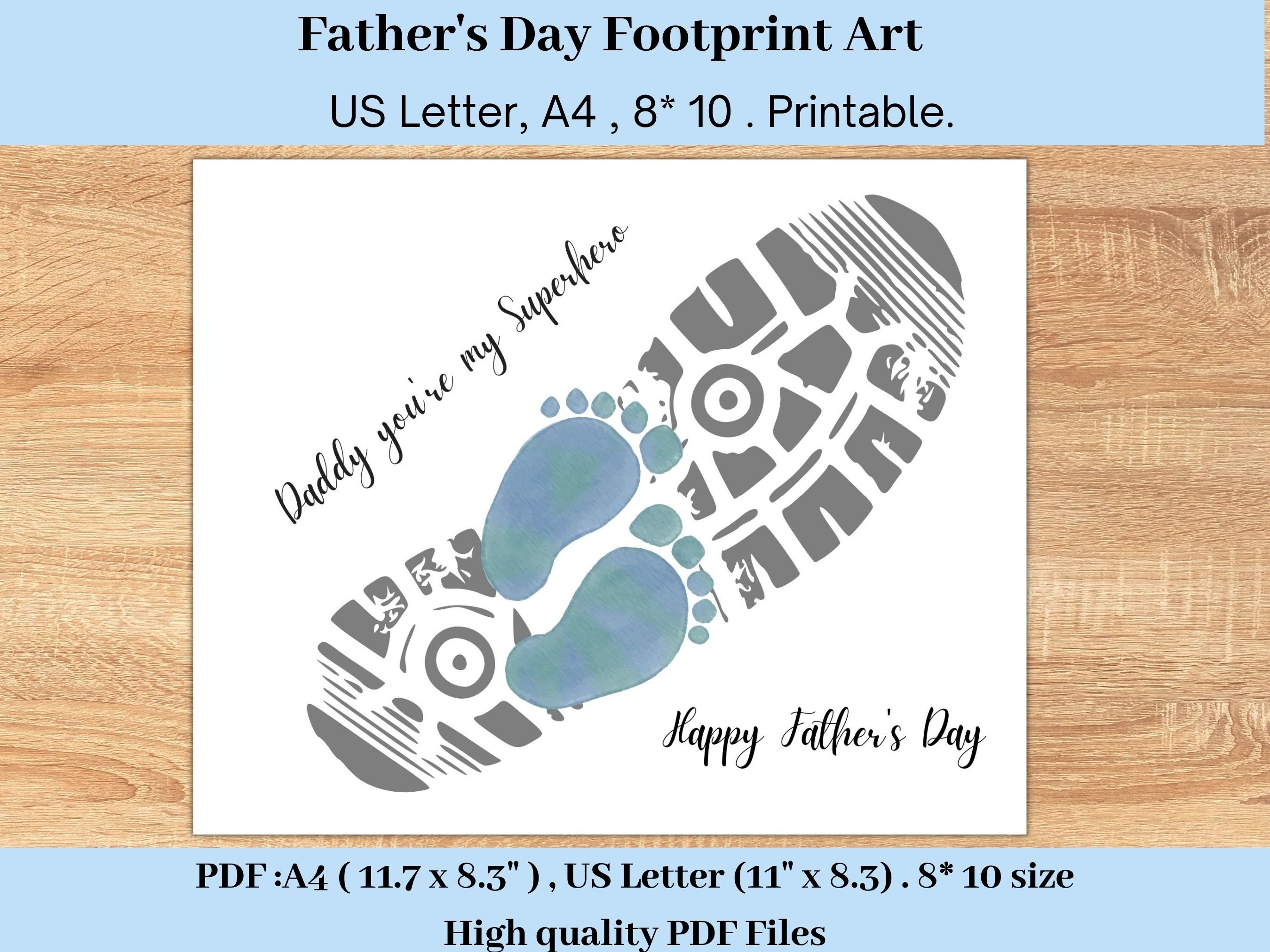 Fathers Day Footprint Art Craft, Toddler Preschool Craft, Fathers Day ...