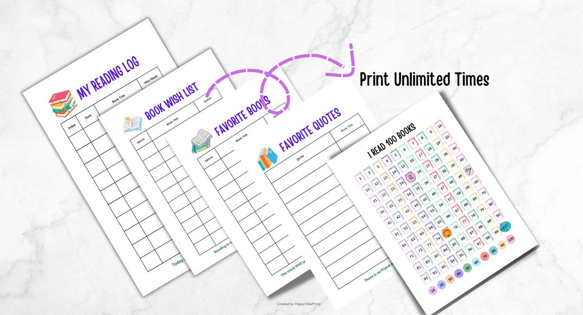 Printable Reading Chart Kids, Reading Log Tracker for 100 Books ...