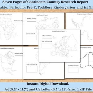 Continents of the World, Geography Lesson, 7 Continents Coloring Page ...