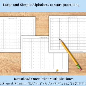 Printable Alphabets and Numbers Bundle A- Z, 1-100, 1-50 Tracing ...