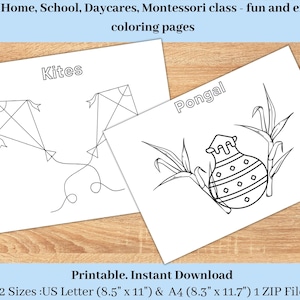 Sankranti Coloring Pages, Pongal Coloring Pages, Festival of Sankranti ...