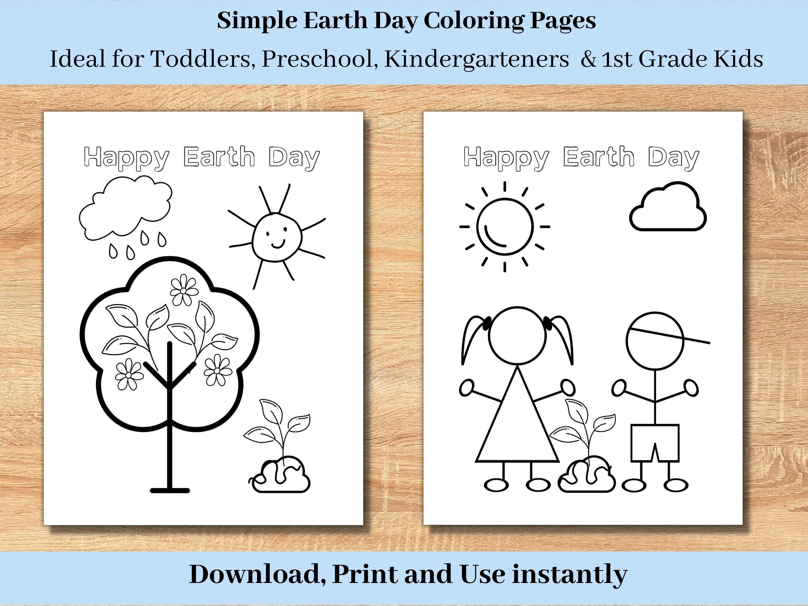 Earth Day Coloring Pages, Earth Day Activity for Toddler Preschool ...