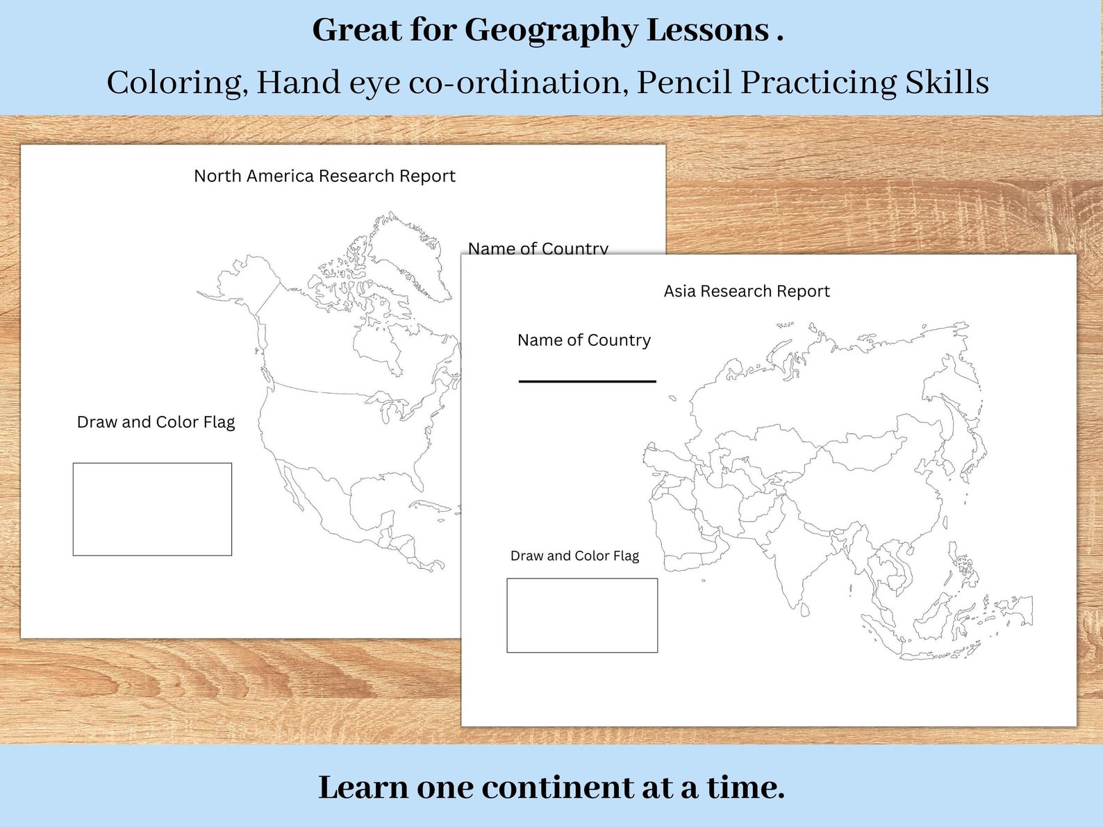 Continents of the World, Geography Lesson, 7 Continents Coloring Page ...