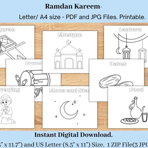 Islamic Coloring Pages, Easy Kids Coloring Printable, Ramdan Kareem ...