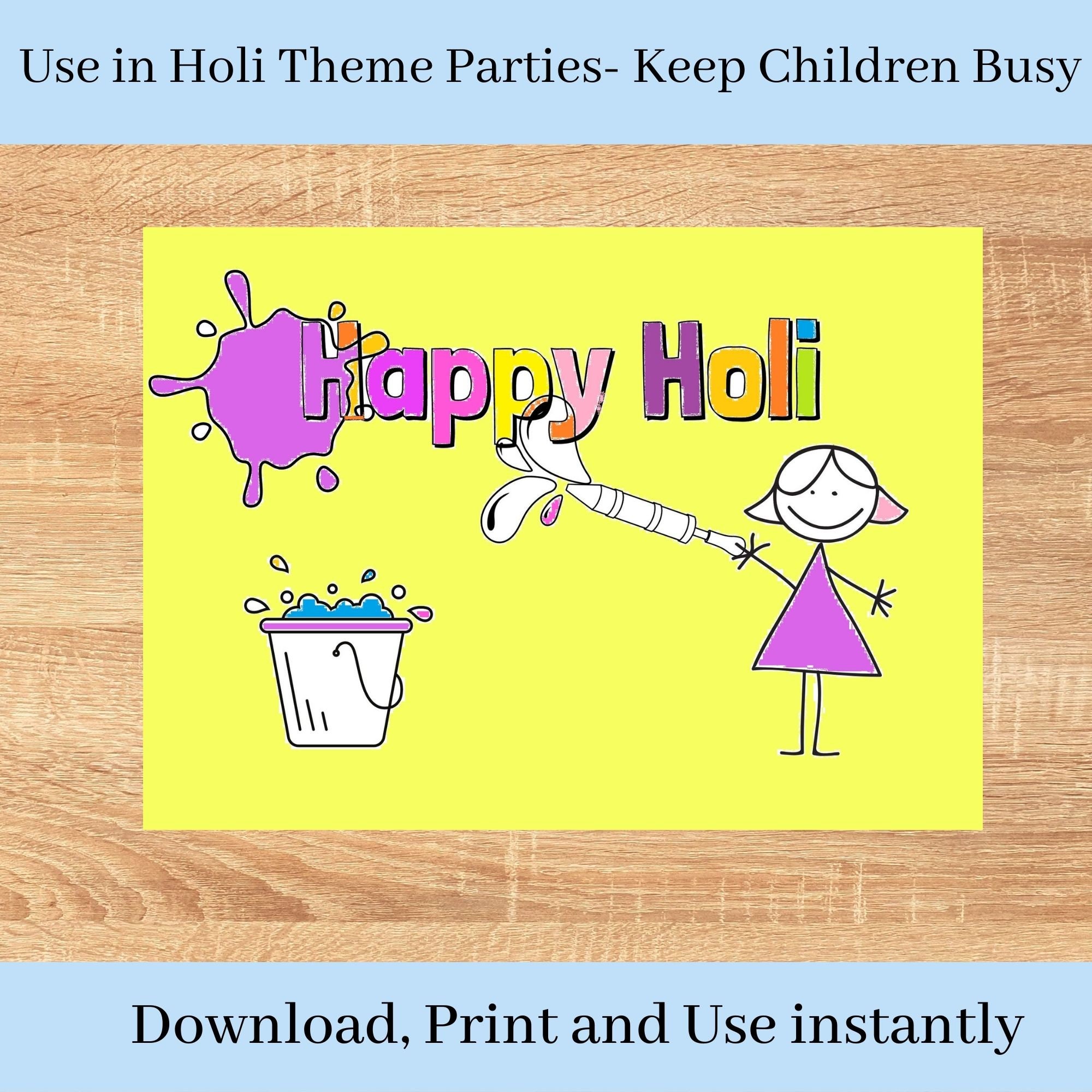 Happy Holi Coloring Pages, Printable Holi Themed Coloring Pages for ...