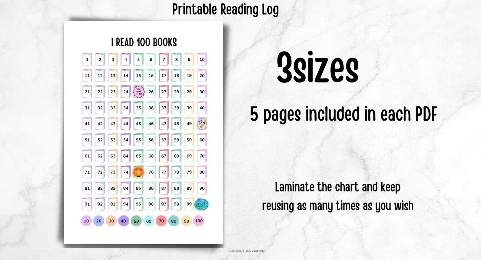 Printable Reading Chart Kids, Reading Log Tracker for 100 Books ...