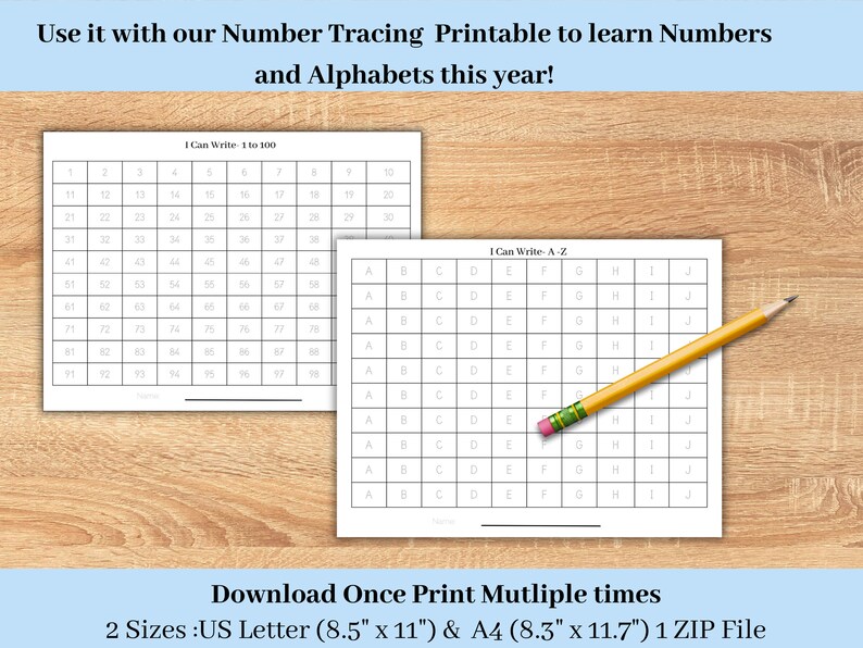 Printable Alphabets A- Z, A-Z Tracing Worksheets for Preschool ...