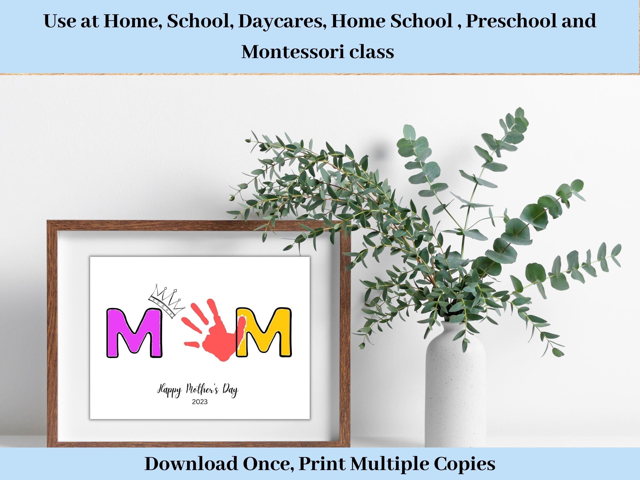 Mother's and Father's Day Handprints Art Bundle, Child's Handprint Card ...