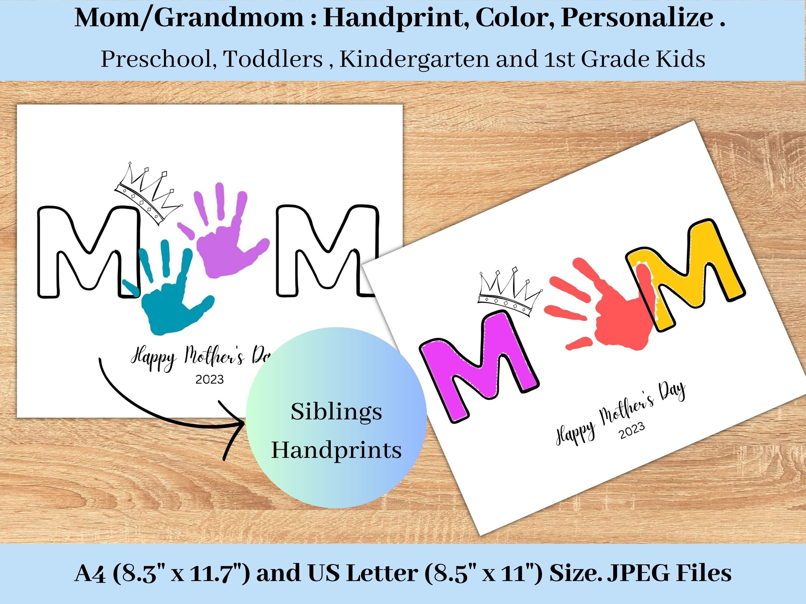 Mother's and Father's Day Handprints Art Bundle, Child's Handprint Card ...