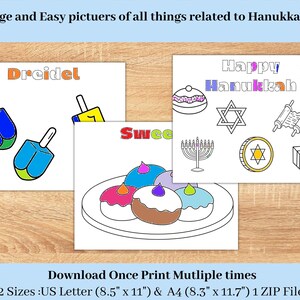 Hanukkah Coloring Pages for Kids, Jewish Festival of Lights (digital ...