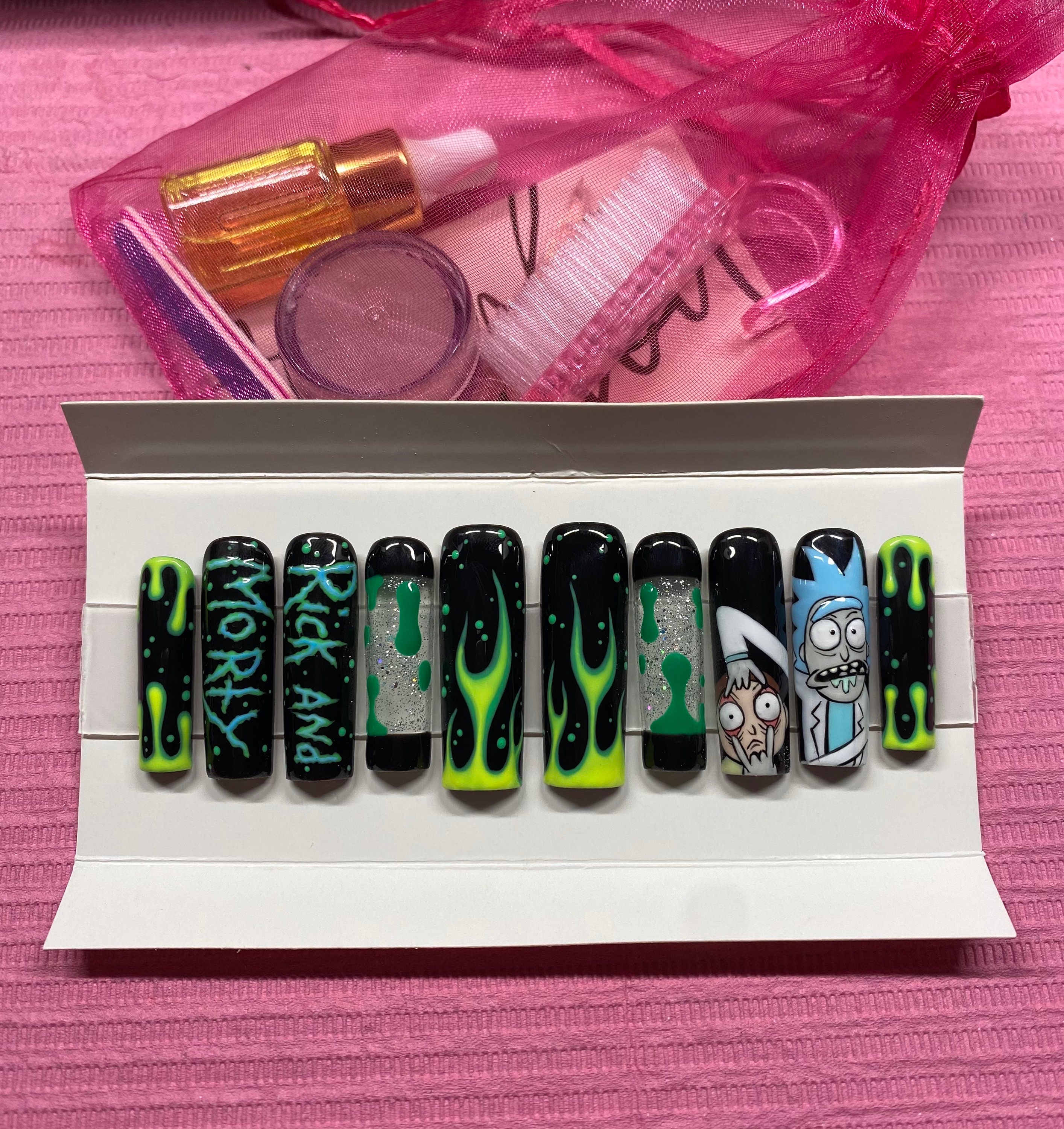 Rick and Morty Press on Nails (hand Painted and Reusable) - Etsy
