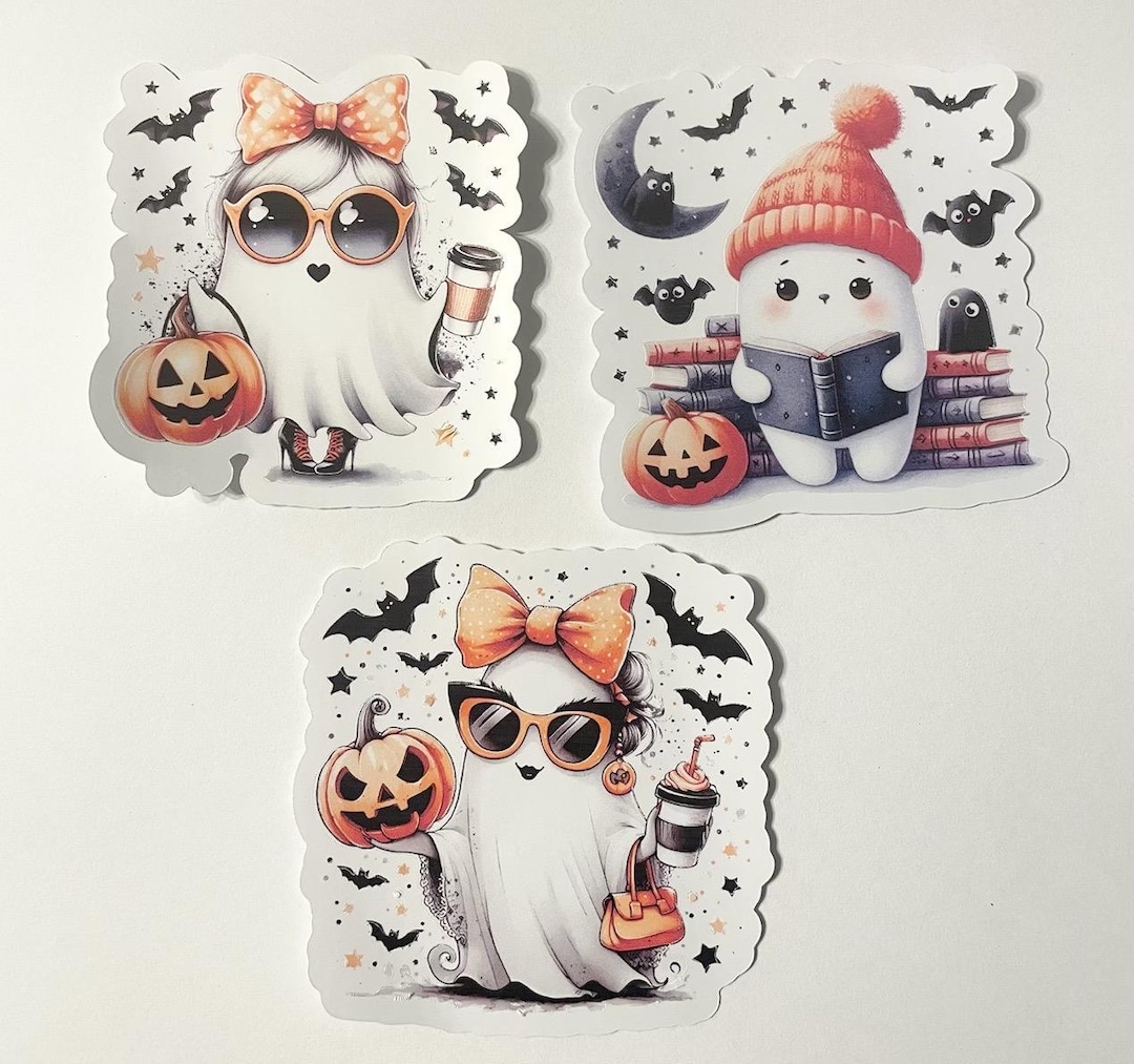 Cute Ghost Halloween Stickers, Ghost Stickers, Halloween - Etsy