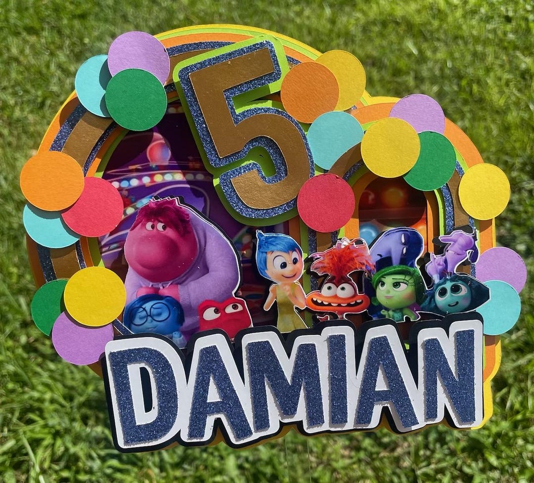 Inside Out 2 Cake Topper, Personalized, Inside Out Party Decorations ...