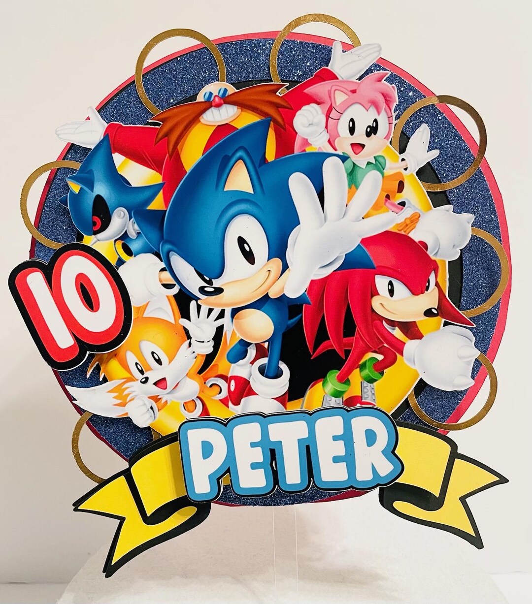 Sonic Birthday Cake Topper, Sonic Birthday, Sonic, Birthday Topper ...