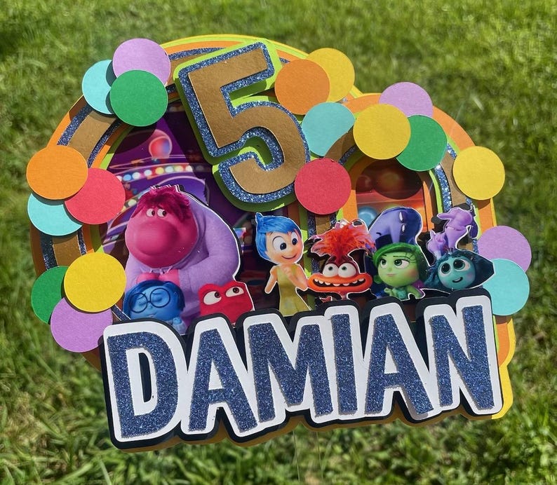 Inside Out 2 Cake Topper, Personalized, Inside Out Party Decorations ...