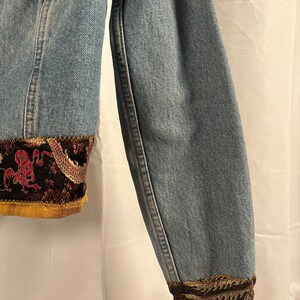 Denim Mini Jacket With Custom Fabric Bordering - Etsy