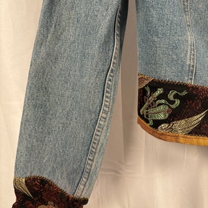 Denim Mini Jacket With Custom Fabric Bordering - Etsy