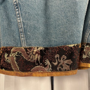 Denim Mini Jacket With Custom Fabric Bordering - Etsy