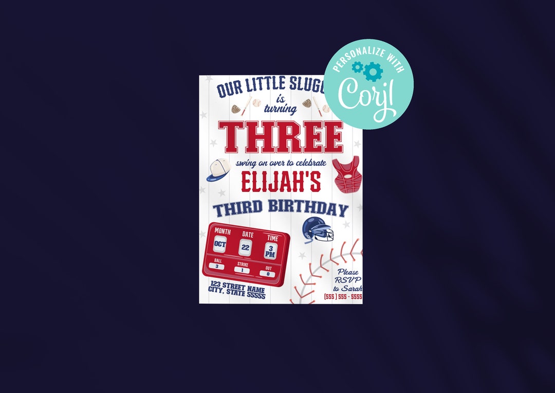 Editable Stealing Third Birthday Invitation, Digital Template INSTANT ...