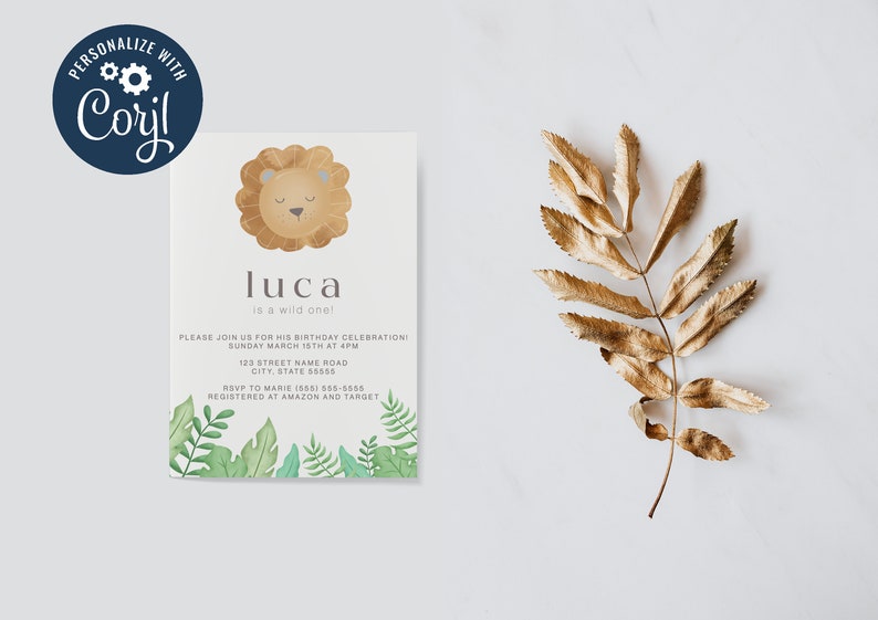 Editable Wild One Birthday Invitation, Digital Template INSTANT ...