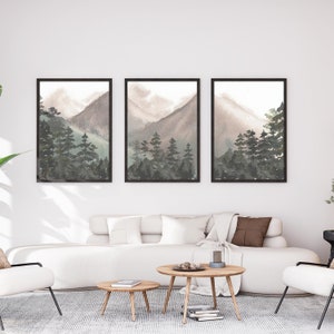 Abstract Greenery Painting Floral Wall Art Greenery Wall Art Wildflower ...