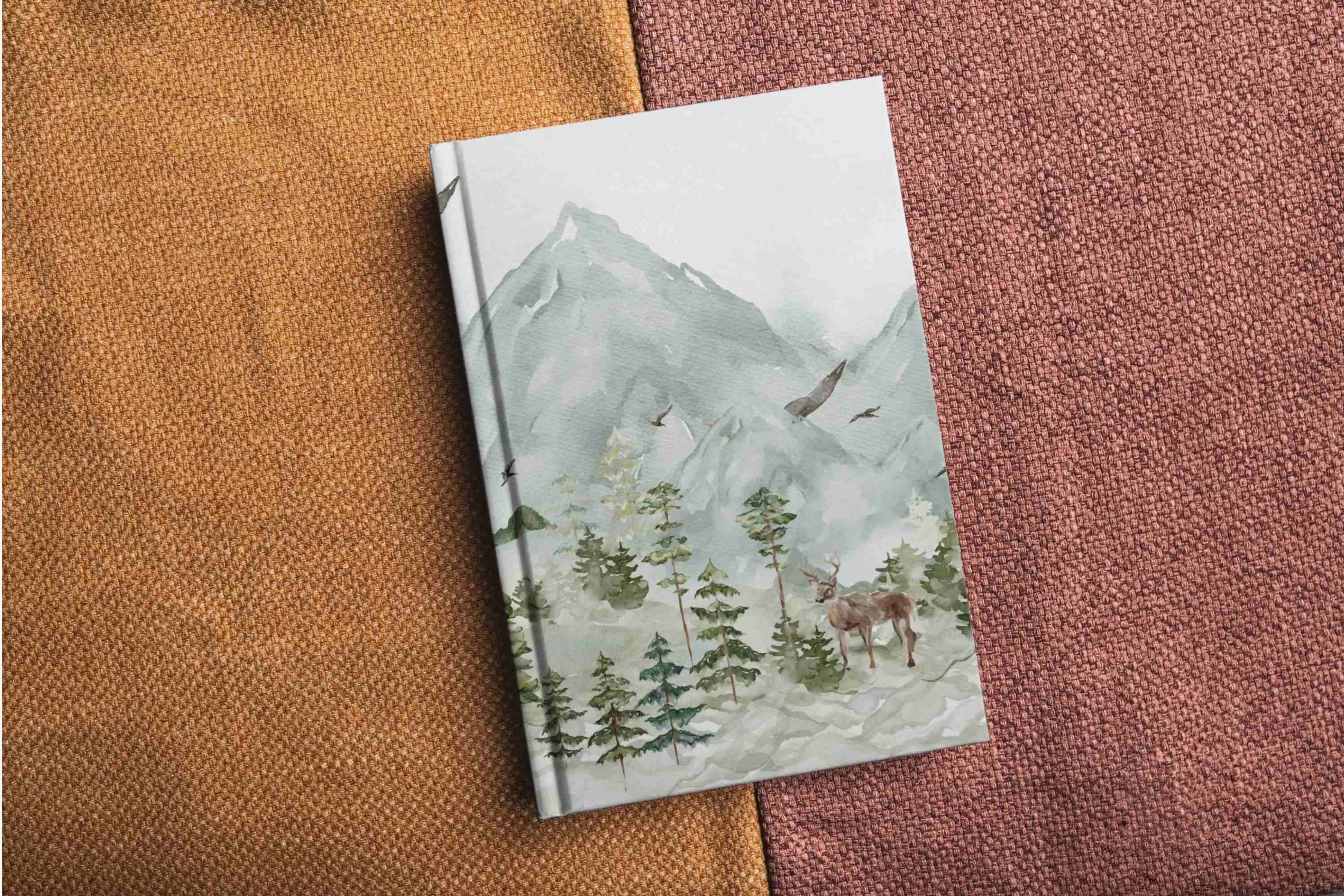 Sage Green Watercolor Forest Digital Paper, Deer Seamless Digital Paper ...