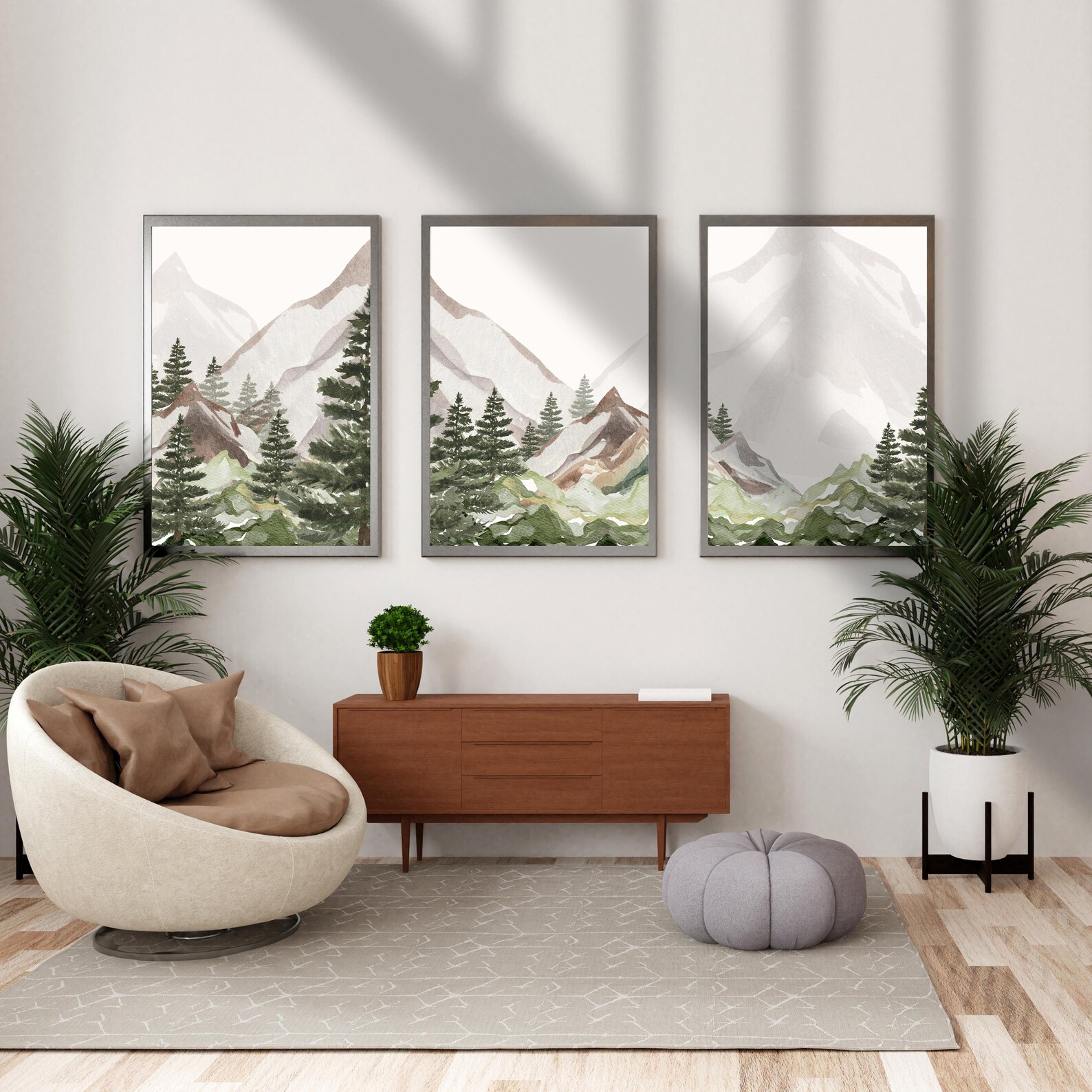 3 Piece Forest Wall Art Print Forest Art Set of 3 Boho - Etsy