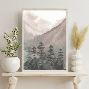 Abstract Greenery Painting Floral Wall Art Greenery Wall Art Wildflower ...