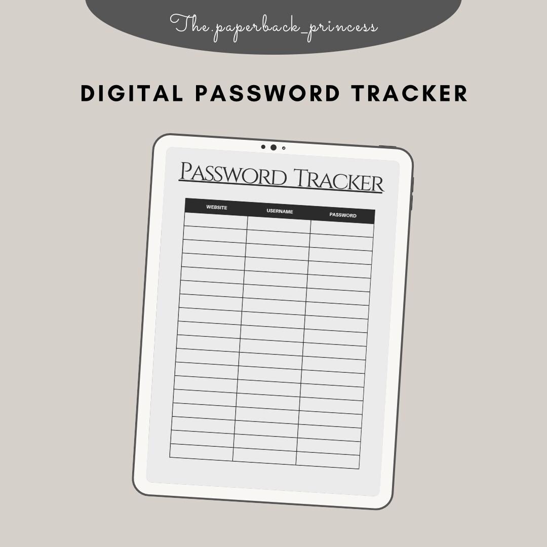 Password Tracker | Printable & Digital PDF | Simple Password Log Sheet ...